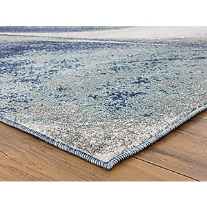 LUXE WEAVERS Tower Hill Abstract Blue 8x10 Area Rug