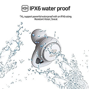 Summonerbuds AI Black (Gray Silicon Case) Bluetooth 5.0 True Wireless Earbuds IPX6 Waterproof, in-Ear Earphones with Microphone