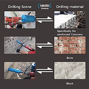 HBKEEN 2-1/2 inch Wet Diamond Core Drill Bits, 14" Drilling Depth Core Drill Bit, 1-1/4"-7 Thread Core Drill Bit for Concrete, Reinforced Concrete, Brick, Block, Core Bit with Laser-Welded Mesh