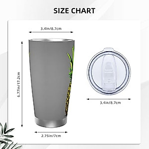 WXZYFP Car cup (single silver rim), can use a straw or drink directly, easy to use.Cartoon Pineapple