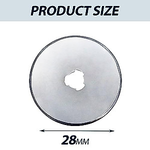 10 Pack 28mm Rotary Cutter Blades - Replacement Rotary Blade for Quilting, Scrapbooking, Sewing - Sharp and Durable Titanium Blade - Fabric Wheel Roller - 28mm Size