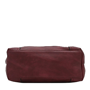 Hobo Shoulder Bag with Big Snap Hook Hardware (Burgundy)