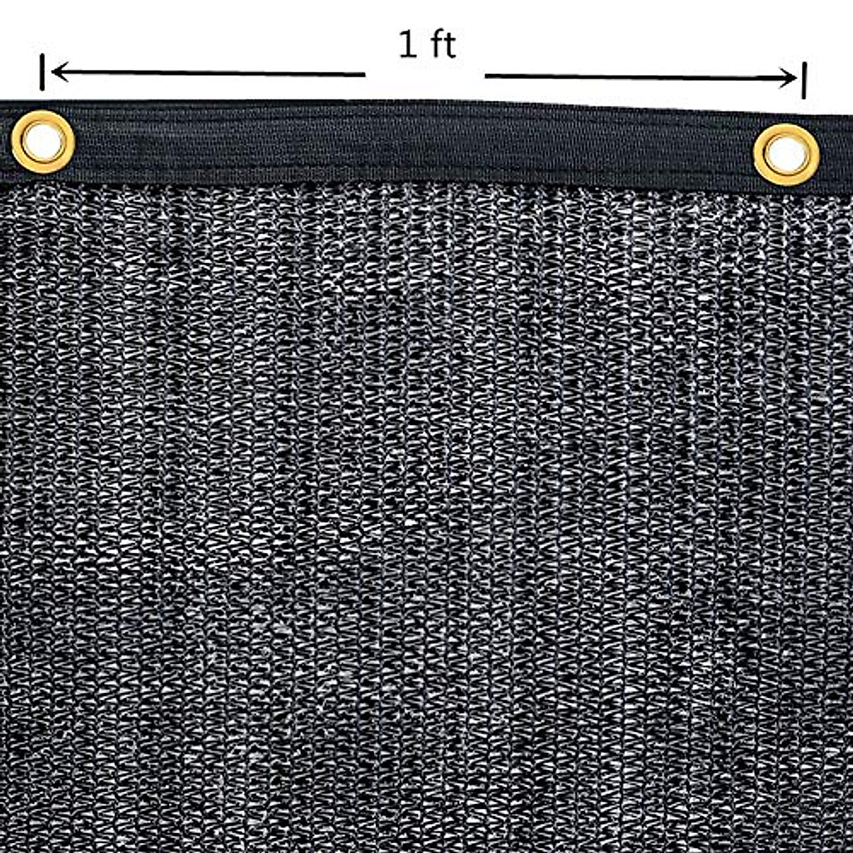 JTsuncover- Black 75% Shade Cloth Mesh Sun Block Net Mesh Shade for Garden Patio UV Resistant - Grommets Each 1ft - 10 ft x 20 ft