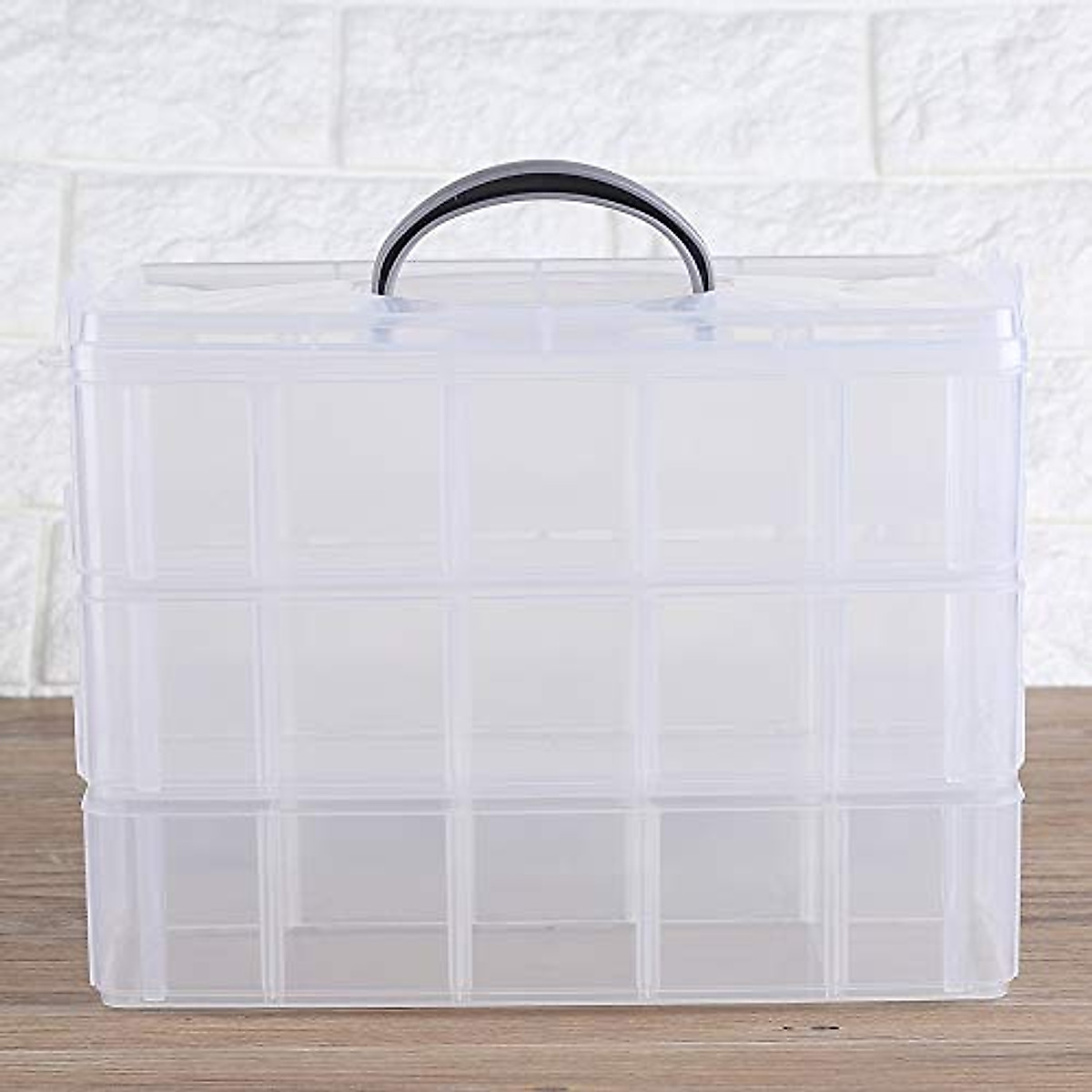 OLEQE Transparent storage box, clear plastic jewelry bead storage box container process organizer case tools'
