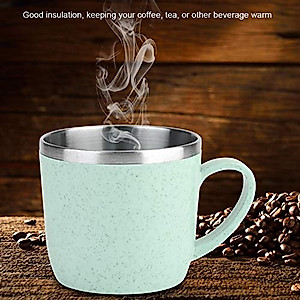 Stainless Steel Wheat Straw Cup Thermal Flasks Insulation Water Coffee Juice Milk Mug Stainless Steel Color Insulated Coffee Cup Camping Wheat Straw Cup Wheat Cup(03)