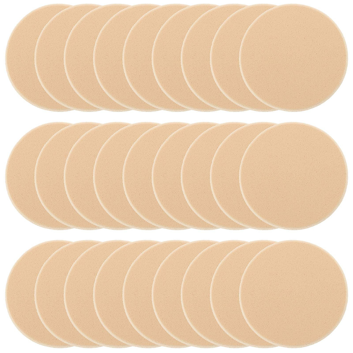 25 Pcs Women's Round Soft Makeup Beauty Eye Face Foundation Blender Facial Smooth Powder Puff Cosmetics Blush Applicators Sponges Use for Dry and Wet