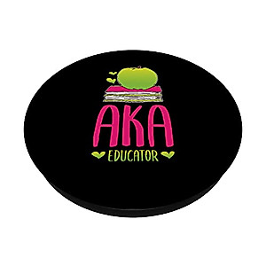 Teacher Green Apple AKA Educator School Students Study Learn PopSockets Swappable PopGrip