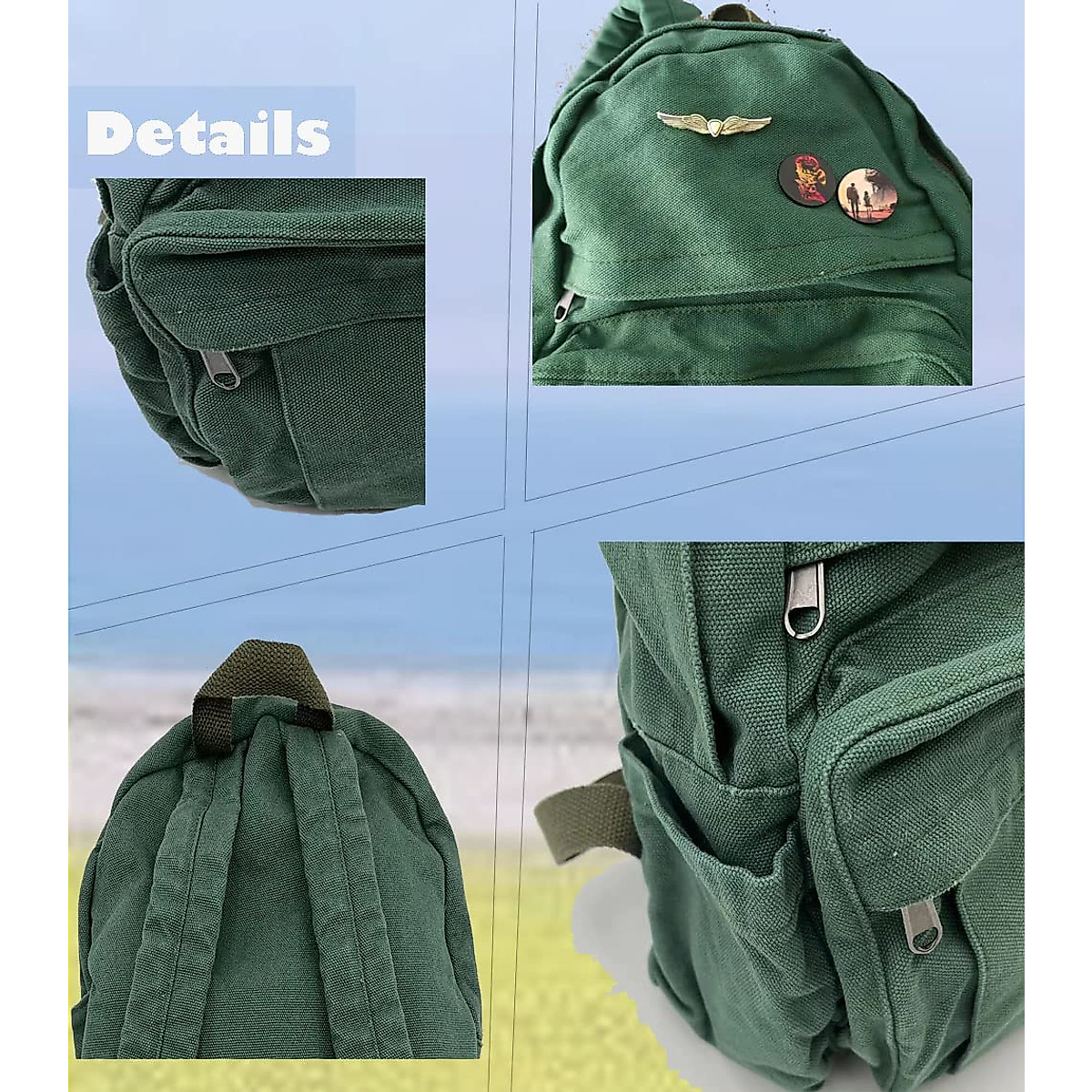 SOBOUR Ellie Backpack The Last Ellie Williams Cosplay Bag Joel Miller Backpack Vintage Casual Canvas Rucksack Laptop Travel Bag
