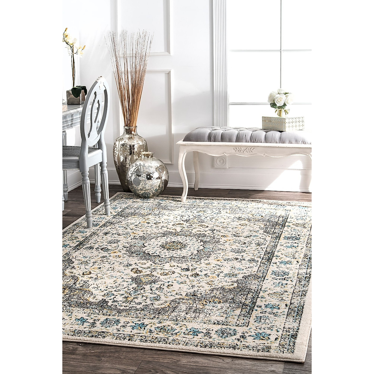 nuLOOM Paisley Verona Vintage Persian Area Rug, 2' x 3', Grey