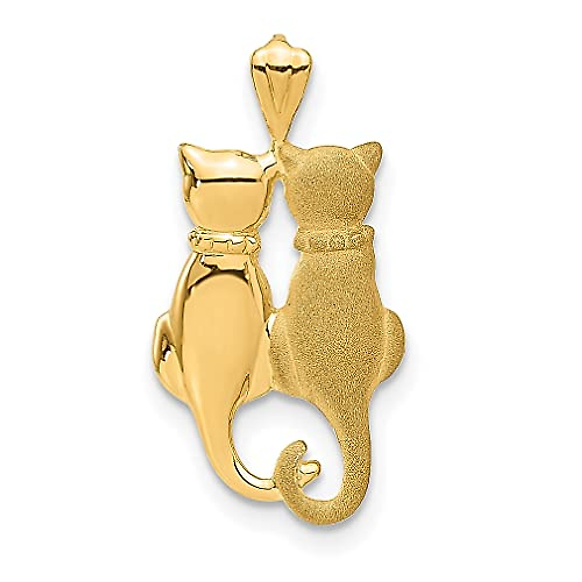 IceCarats 14K Yellow Gold Cats Necklace Charm Pendant 24mm x 12mm Only