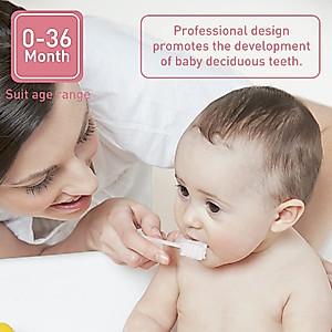 Mokoala 60Pcs Baby Tongue Cleaner, Baby Toothbrush, Disposable Baby Mouth Cleaner, Soft Gauze Toohthbrush Newborn Oral Cleaning Stick Dental Care for 0-36 Month Baby