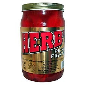 Herb's Pickled Pigs Feet 16 oz quart size container