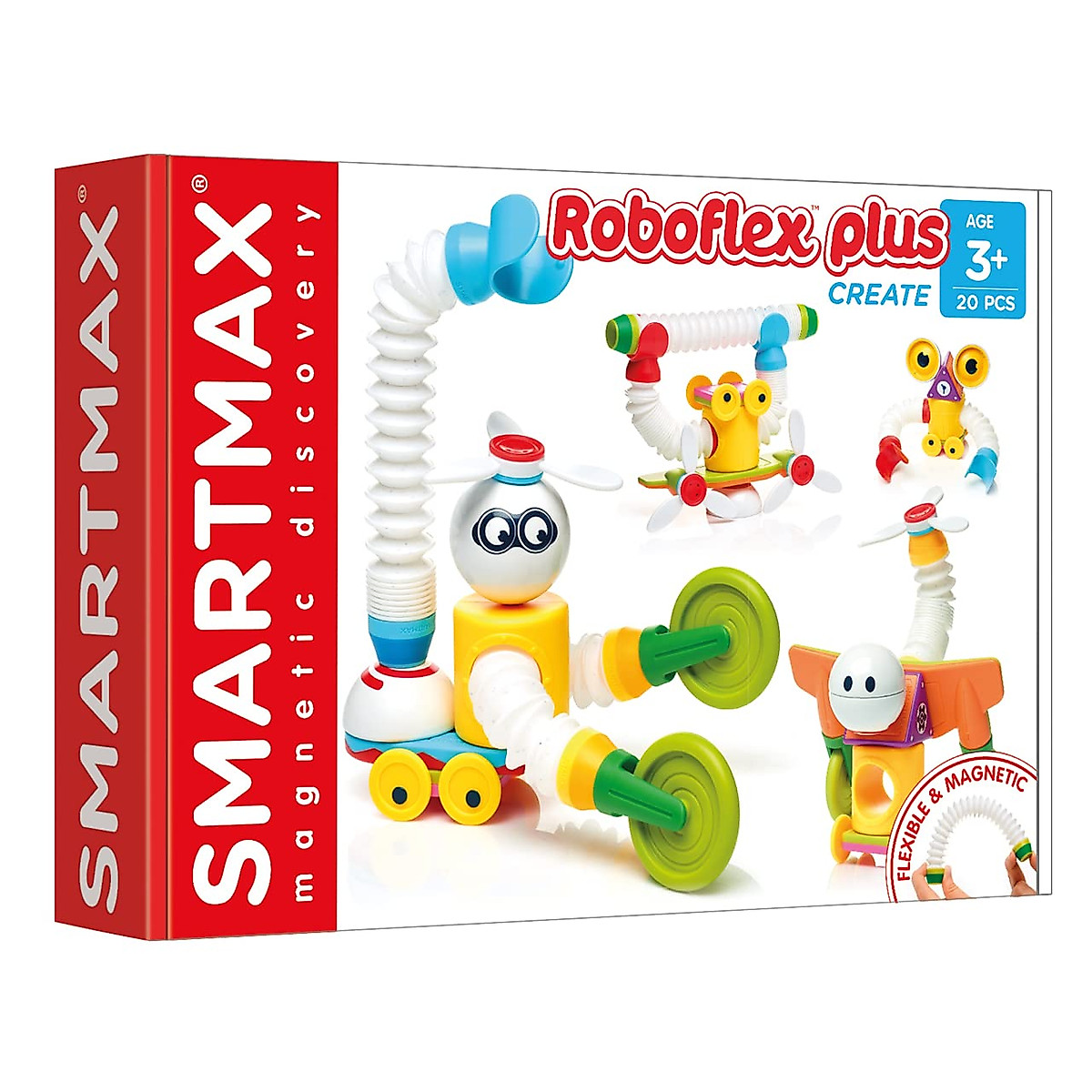 SmartMax Roboflex Plus 20-Piece Magnetic Discovery Building Set for Ages 3+