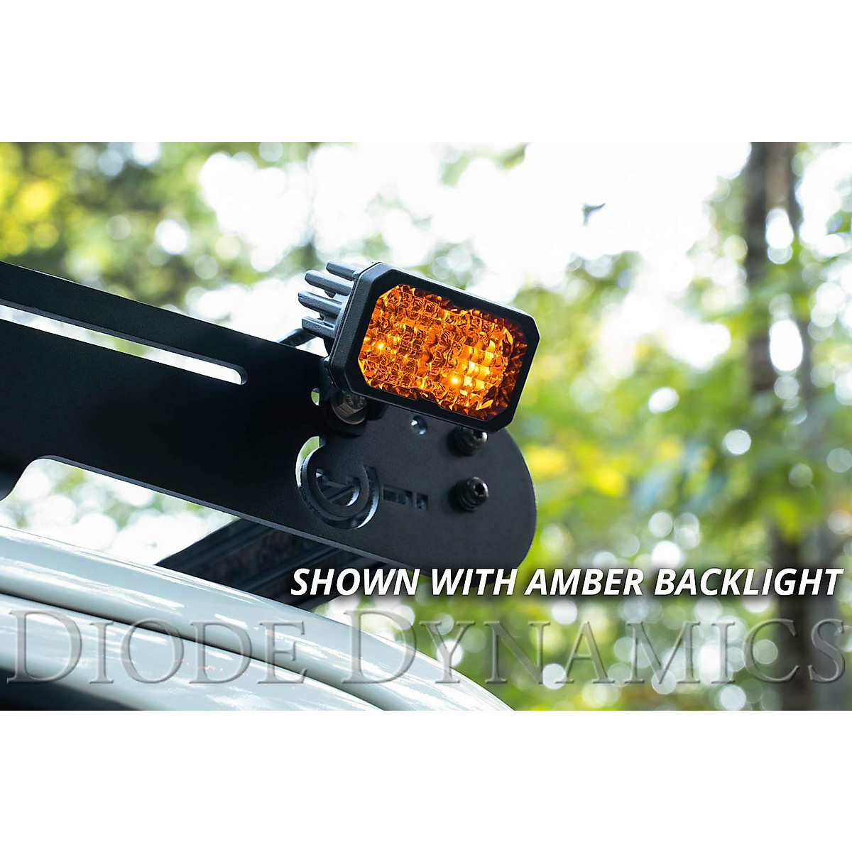 Diode Dynamics Stage Series 2in SAE Yellow Sport Standard LED Pod (pair), Spot w/Amber Backlight