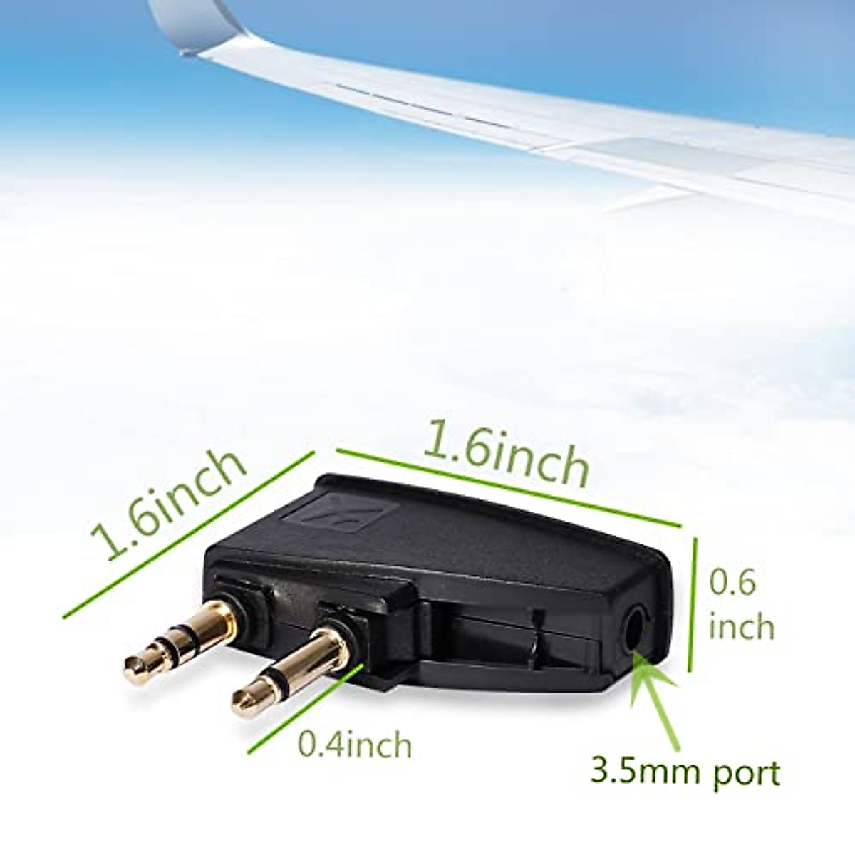 Saipomor QC45 Adapter Airplane Audio Stereo Jack Plugs for QuietComfort 2 QC3 QC15 QC25 QC35II QC35 SoundLink SoundLinkII AE2 AE2i AE2W and More Headset with 3.5mm Golden Plated Jack Plugs