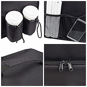 KISLANE 37L Insulated Food Delivery Backpack, 12.71’’x11.6’’x15.5’’ Food Delivery Backpack with Cup Holder, Food Delivery Bag for Food/Drink（Black）