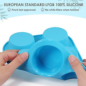 TRUSBER Muffin Pan, 2.75 Inch Silicone Muffin Tin with 6 Cups Silicone Cupcake Molds - 2 PACK Large Cupcake Liner Pan, BPA FREE & Dishwasher Safe