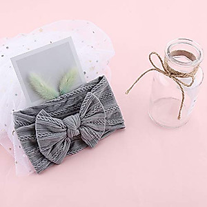 Makone 8PCS Baby Nylon Headbands Hair Bows Elastics Handmade Hair Accessories for Baby Girls Babies Newborn Infant Toddler 0-3 0-6 6-12 Months