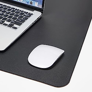 AFIING Leather Desk Pad Protector, Office Desk Mat, Large Mouse Pad, Desk mat for Keyboard and Mouse, Laptop Desk Pad, Waterproof Desk Writing Pad for Office and Home (Black, 23.6" x 13.7")