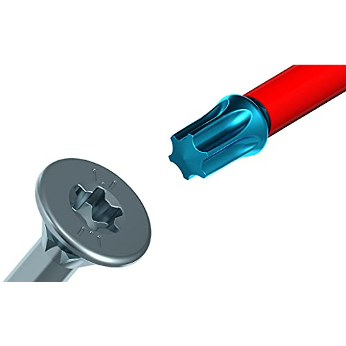 Velocity Exterior Long Length Wood Screws and Drive Bit – Screw Set with Long Large Wood Screws and StickTight™ Hexstix® Driver Bit (Size #12 x 6", 50 Count)