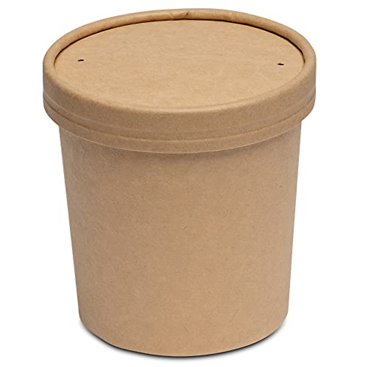 Comfy Package [50 Sets] 16 oz. Paper Food Containers With Vented Lids, To Go Hot Soup Bowls, Disposable Ice Cream Cups, Kraft