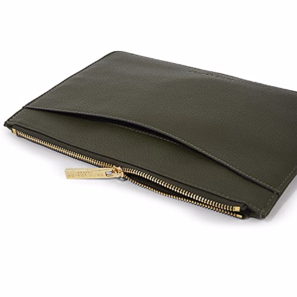 KATIE LOXTON Cara Womens Medium Vegan Leather Slip Pocket Clutch Handbag Pouch Khaki Green