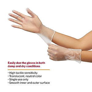 McKesson Vinyl Exam Gloves - Disposable, Powder-Free, Latex-Free - Clear Medical Gloves for Healthcare, Cleaning, Prep - XS, 100 Count, 1 Box