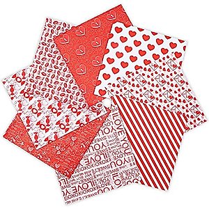 Valentines Tissue Paper Sheets Bulk 80 Sheets 20 * 20inch Per Sheet 8 Designs 10 Sheets Each Design Pattern Printed for Boxes,Wrapping Bags and Wine Bottles