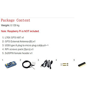 Raspberry Pi GNSS L76X GPS HAT Supports Multi-GNSS Systems GPS BDS QZSS Supports DGPS SBAS Interface UART with External Antenna Industrial PDA Tracking Security System Module @XYGStudy