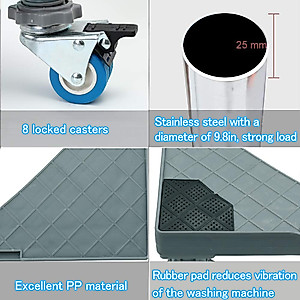 Multi-Functional Furniture Dolly Roller Base Adjustable Movable Base Refrigerator Stand for Washing Machine Refrigerator and Dryer (8 Rounds of Lifting)