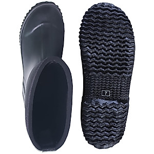 TENGTA Men's Waterproof Fishing Hunting Boots Durable Insulated Rubber Neoprene Rain Boots Womens Winter Snow Work Shoes Black 12