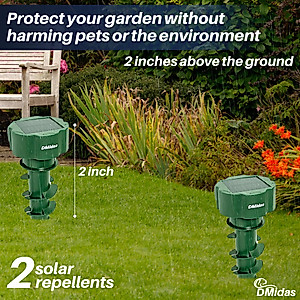 Mole Repellent for Lawns - Gopher Repellent Ultrasonic - Mole and Vole Repellent - Solar Mole Repellent Ultrasonic - Mole Repellent Solar Powered - Best Thing to Get Rid of Snakes (2 Units)