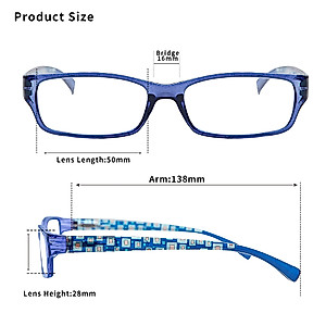 Madison Avenue 4 Pack Multicolor Blue Light Blocking Reading Glasses for Women Spring Hinge +1.75