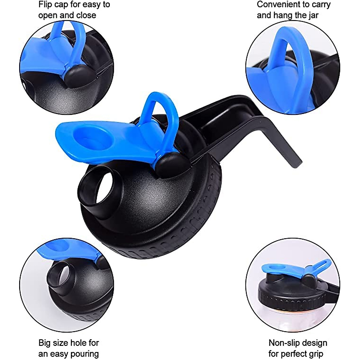 64 OZ Mason Jar Pitcher Wide Mouth 64 oz Mason Jar Pitcher with Airtight Lid and metal lid and band - 2 Quart Pitcher for Iced Tea, Sun Tea, Juice, Coffee (Red)