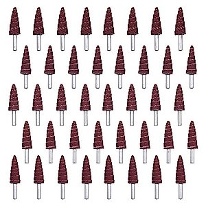 Mixiflor 40Pcs Cone Shape Abrasive Sandpaper 1/4 Inch Shank Flap Wheels, 80/120/180/240/320 Grits Aluminum Oxide for Removing Rust, Deburring, Polishin