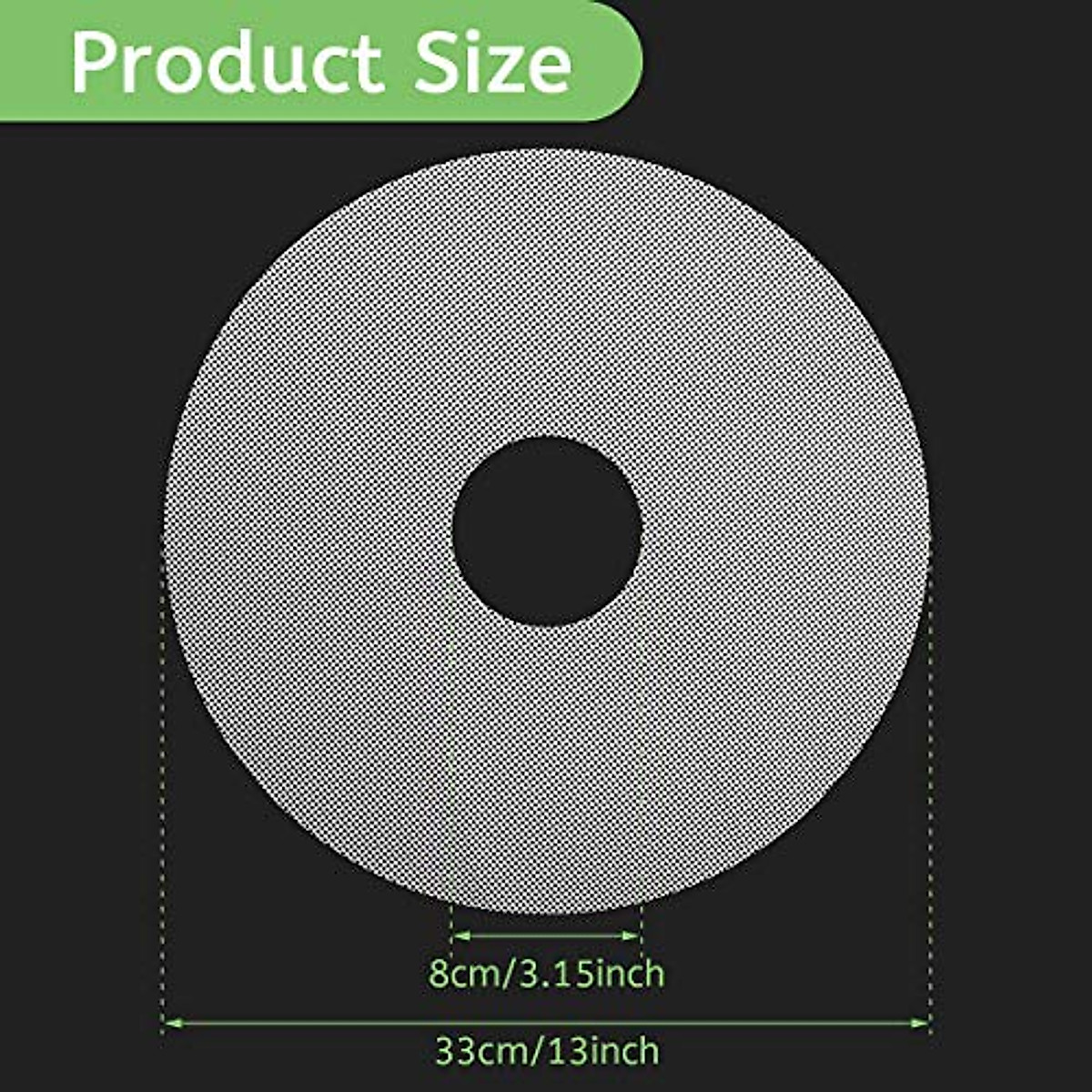 Coitak 6 PCS Round Dehydrator Sheets, Non-stick Silicone Fruit Dehydrator Mats, Reusable Baking Mat For Fruit Dryer, 13" Diameter