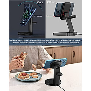 3 in 1 Magnetic Wireless Charger, Aluminum Alloy 15W Fast Wireless Charging Station for iPhone 13/12,Pro,Pro Max,Mini, MagSafe Charger Stand Dock for Apple AirPods 3/2/Pro, Apple Watch 7/SE/6/5/4/3/2