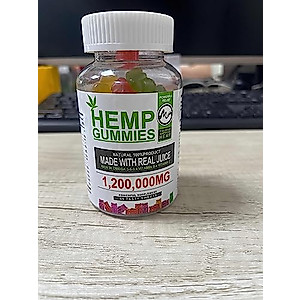 (2 Pack) Hemp Gummies 1,200,000mg High Strength - Fruity Gummy Bear with Hemp Oil, 100% Natural Hemp Candy Supplements