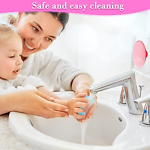 Nuogo 40 Pack Facial Cleansing Brush Face Scrubber Face Exfoliator Exfoliating Brush Soft Silicone Scrubber Handheld Wash Scrub Pad Tool for Deep Cleaning Pore Blackhead Delicate Dry Skin Care Women