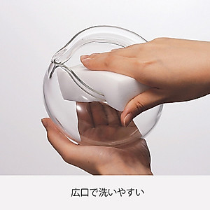 Hario 'ChaCha Kyusu Maru' Teapot Heatproof Glass Teapot 700 mL, Glass