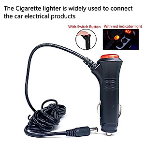 Universal 12V 24V Car Cigarette Lighter 7m Video Wire Cable + 3m RCA Video Power Cable Adapter Plug with Switch Power Cord for Rearview Camera Connect Car Monitor Power Wire Adapter Plug Easy Install