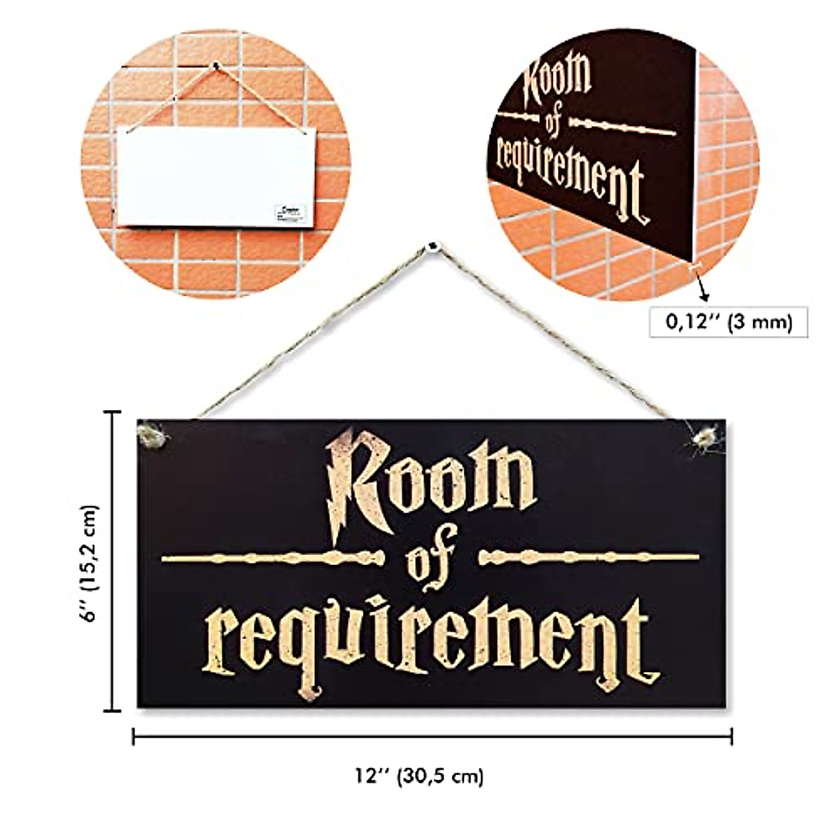 CARISPIBET Room of Requirement | Home Decorative Signs House Signs Fantasy and Wizardry Theme Welcome Sign 6" x 12" (Room of Requirement)