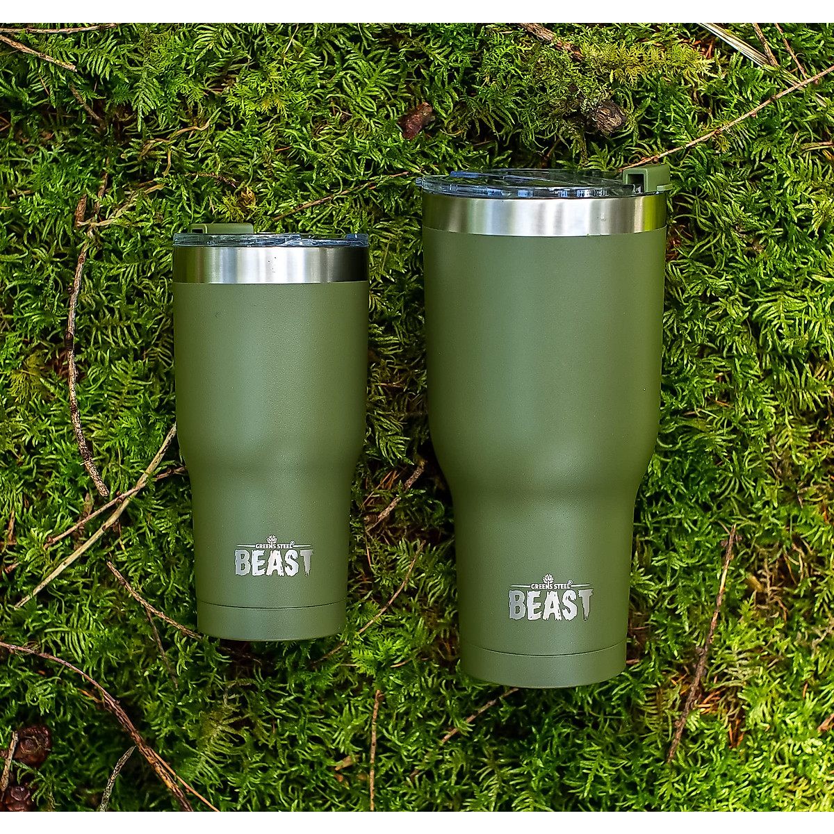 Beast 30 oz Tumbler Stainless Steel Vacuum Insulated Coffee Ice Cup Double Wall Travel Flask (Army Green)