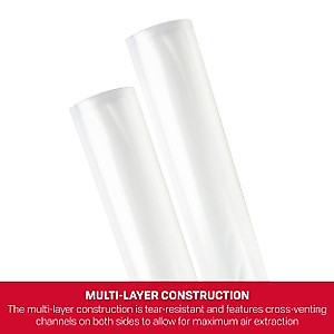 NESCO Vacuum Sealer Bags 8" x 20", Use for Sous Vide or Meal Prep, BPA Free, Dishwasher Safe, Tear Resistant, Safe to Microwave, Boil, or Freeze