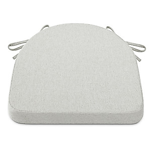 Shinnwa Chair Cushion with Ties for Dining Chairs [17 x 16.5 Inches] Non Slip Kitchen Dining Chair Pad and Seat Cushion with Machine Washable Cover - Off White