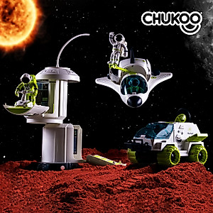 CHUKOO Space Toys for Kids 3 4 5 6 7 8, Space Shuttle with Rocket Ship Toys, 4 Astronaut Toys, Space Station, Space Rover, Outer Space Toys for Boys 5-8, Spaceship Toy, Rocketship Solar System Playset