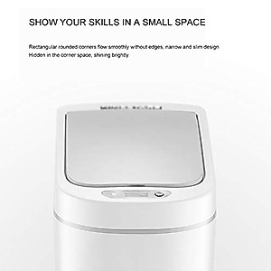 WENLII 7L Home Intelligent Trash Can Automatic Induction Electric Waste Bins Kick Barrel Battery Version Trash Can for Kitchen Bathroom