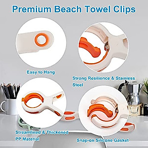 9Pcs Beach Towel Clips, Pletpet Heavy Duty Beach Towel Holders for Beach Chair, Strong Beach Towel Clips Pins Towel Holder for Pool Chair Towel