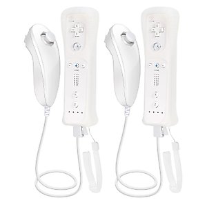 Motion-Sensing Remote Controller with Nunchunk for Wii and Wii U Games - Controller for Wii Remotes - Wii Controller with Nunchunk - Set of 2