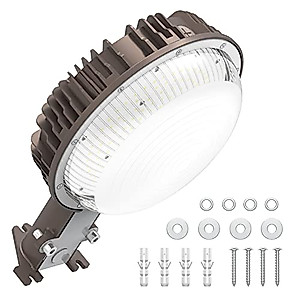 OPENLUX 120w LED Barn Light Dusk to Dawn 14400LM Outdoor Security Light with Photocell, 5000K LED Yard Light Wall Mount, AC 100-277V Input IP65 Waterproof for Farm Barn Garage Yard…